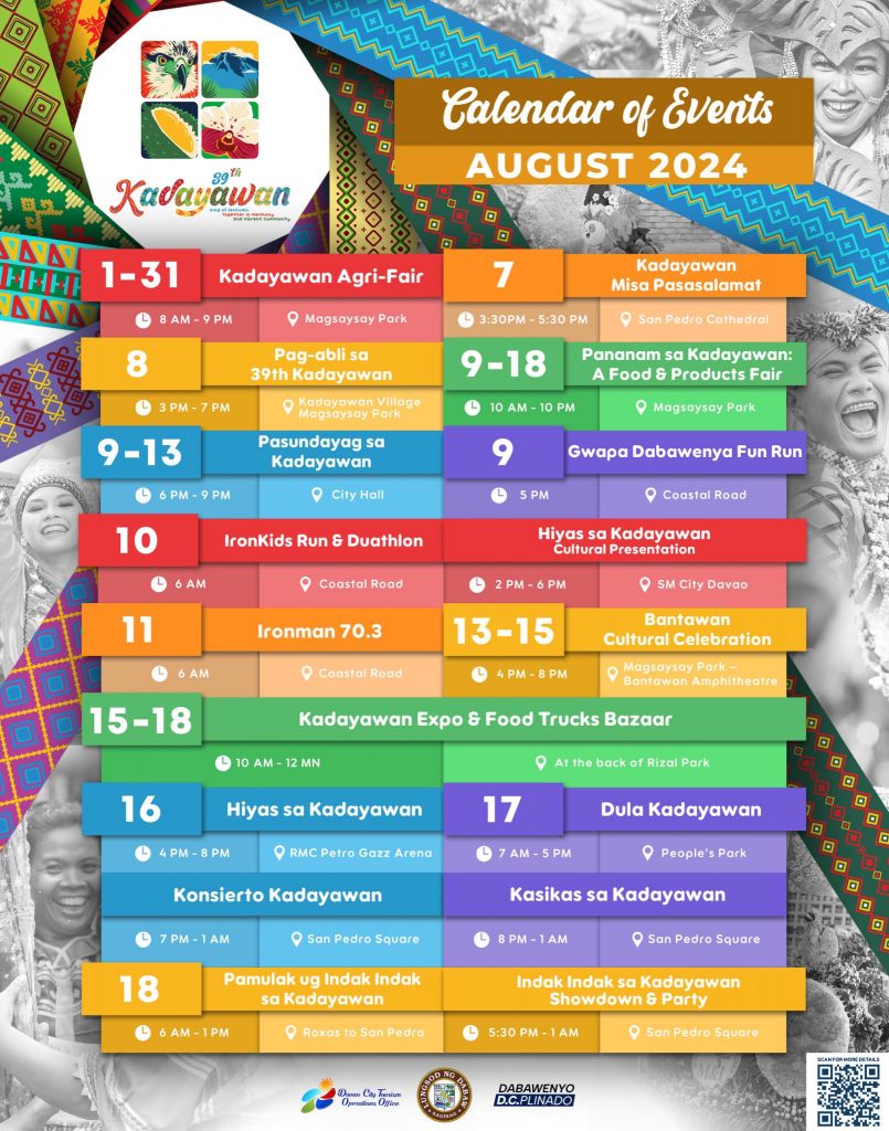 Kadayawan Festival 2024 Schedules of Events and Activities